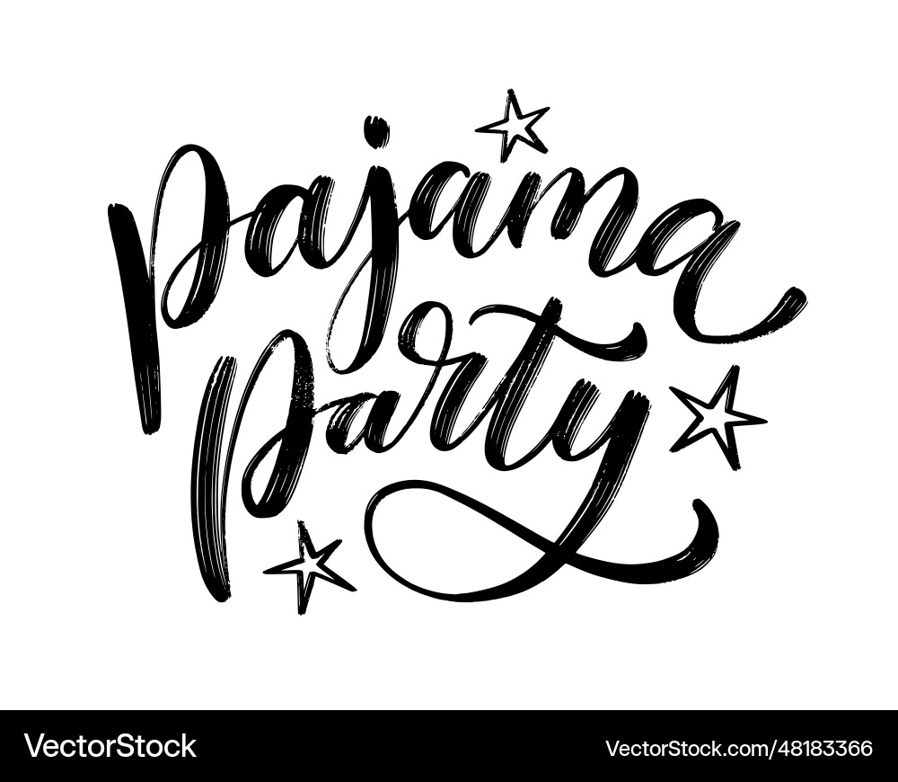Pajama party text sleepover pajamas night Vector Image