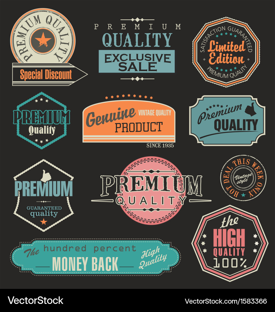 Set of retro vintage labels Royalty Free Vector Image