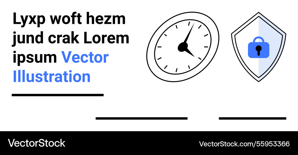 Time management and data security concept Vector Image