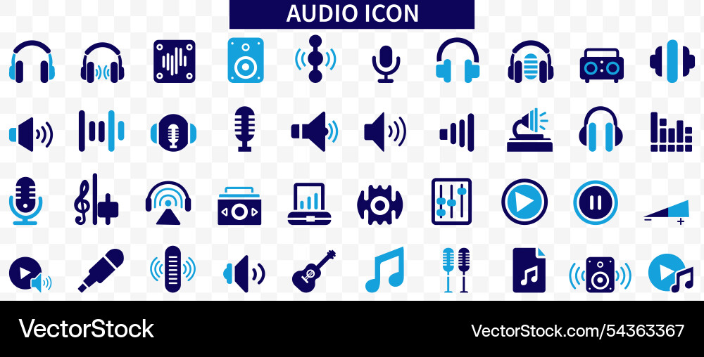 Audio icon set Royalty Free Vector Image - VectorStock