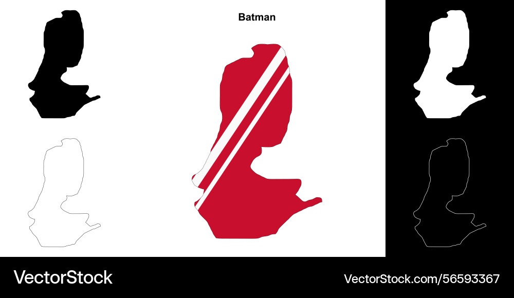 Batman outline map Royalty Free Vector Image - VectorStock
