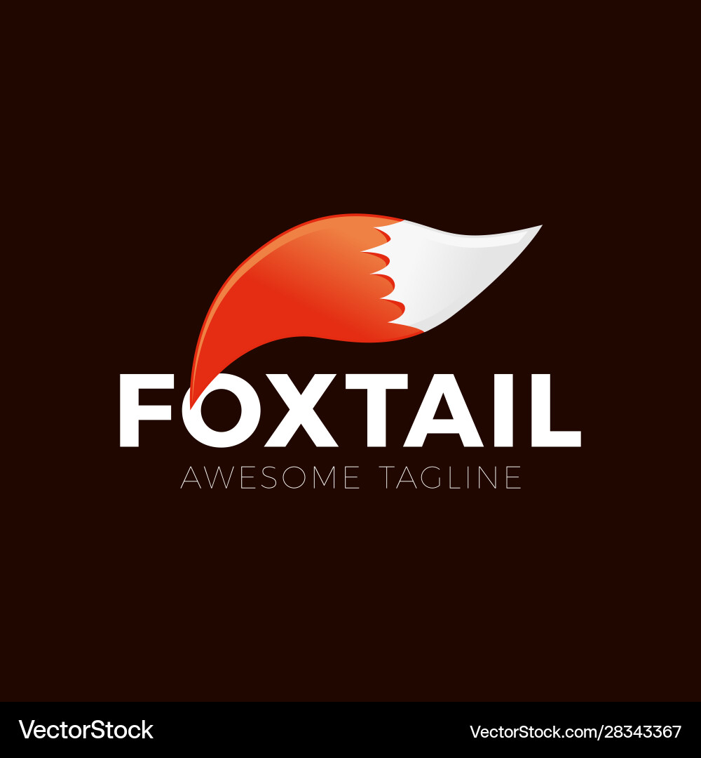 Cartoon fox tail logo element icon Royalty Free Vector Image