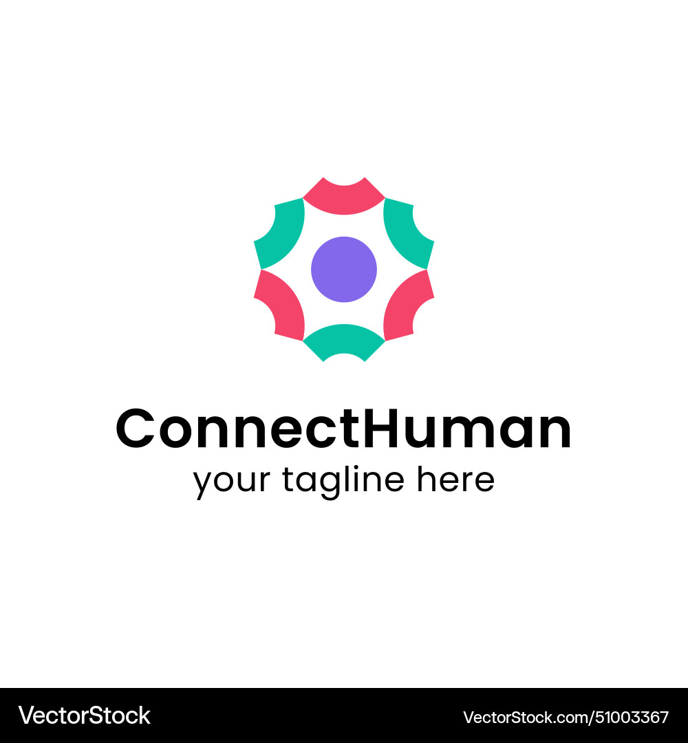 Connect human teamwork logo Royalty Free Vector Image