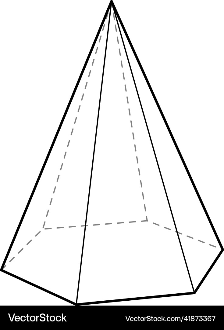 Hexagonal pyramid stereometric composition Vector Image