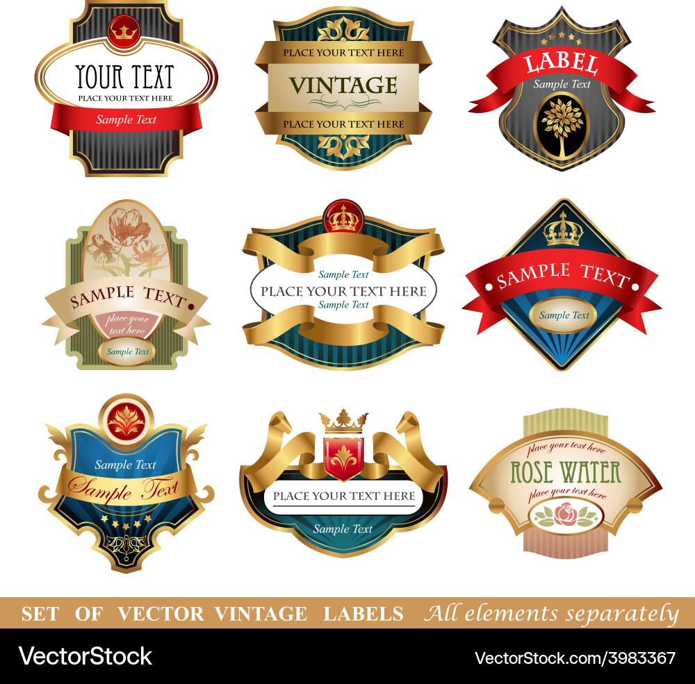 Luxury labels Royalty Free Vector Image - VectorStock