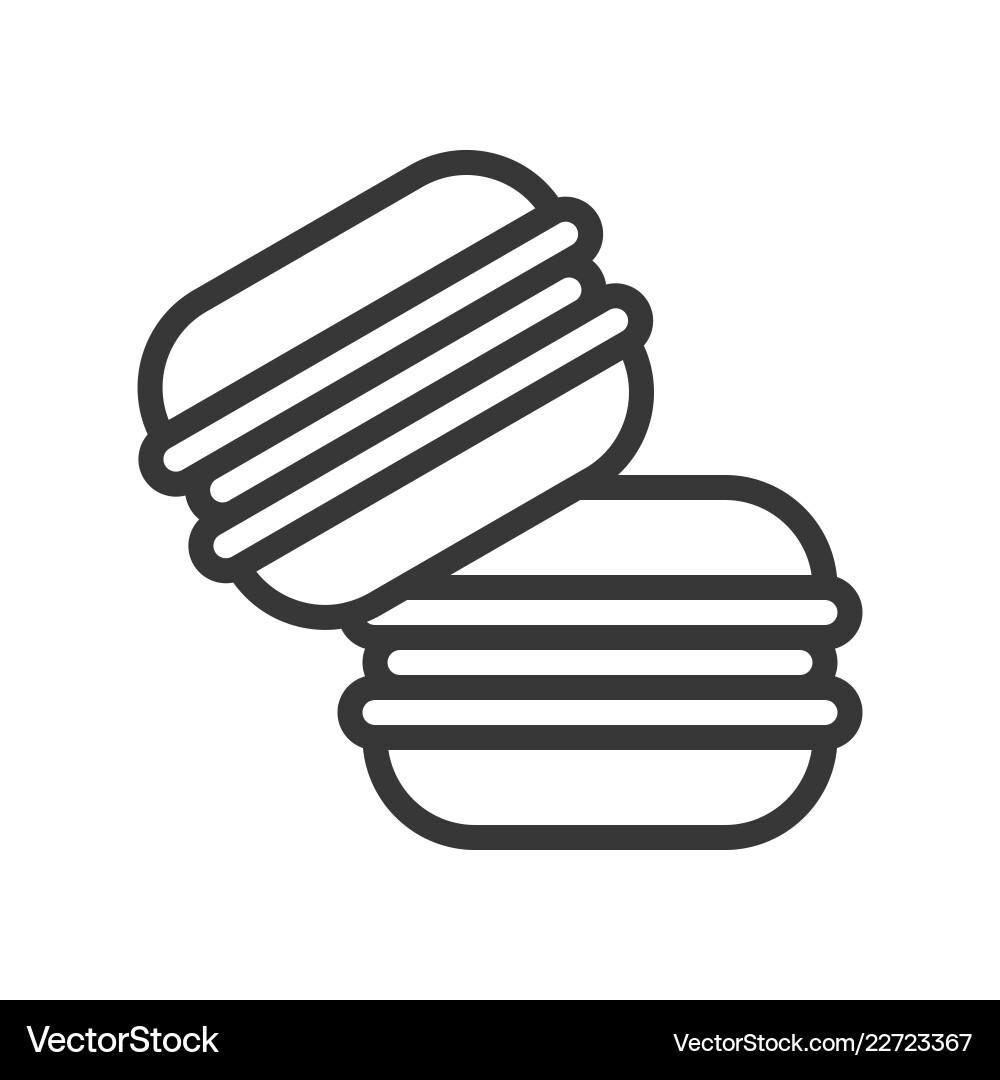 Macaron biscuit sweets and dessert outline icon Vector Image