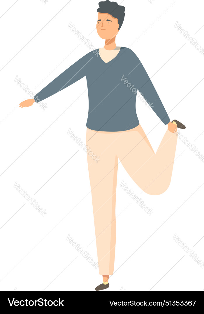 Man doing stretching exercise Royalty Free Vector Image