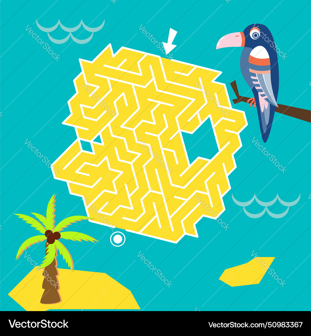 Maze game labyrinth pirate Royalty Free Vector Image