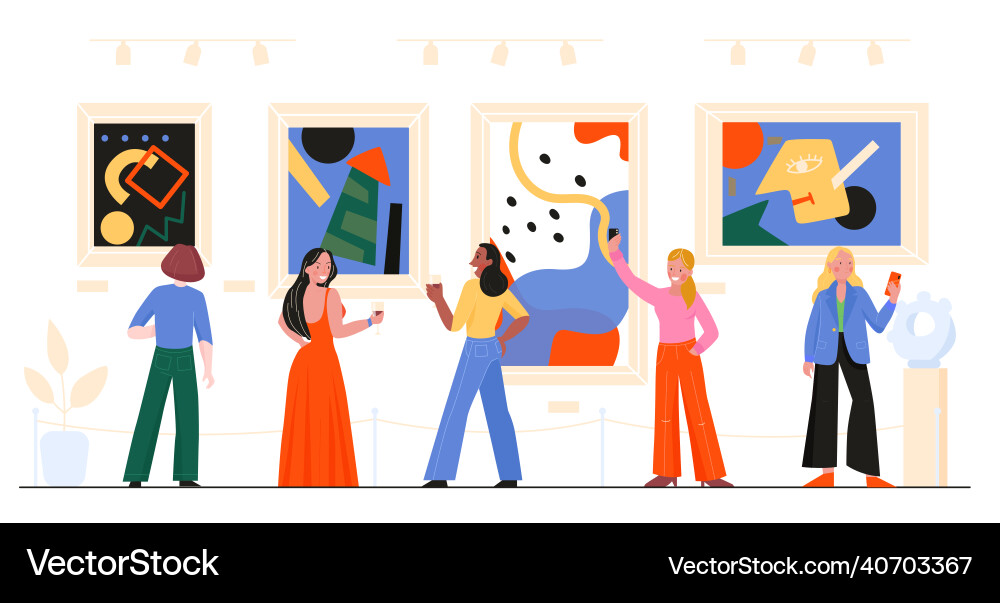Modern Art Exhibition Background Royalty Free Vector Image