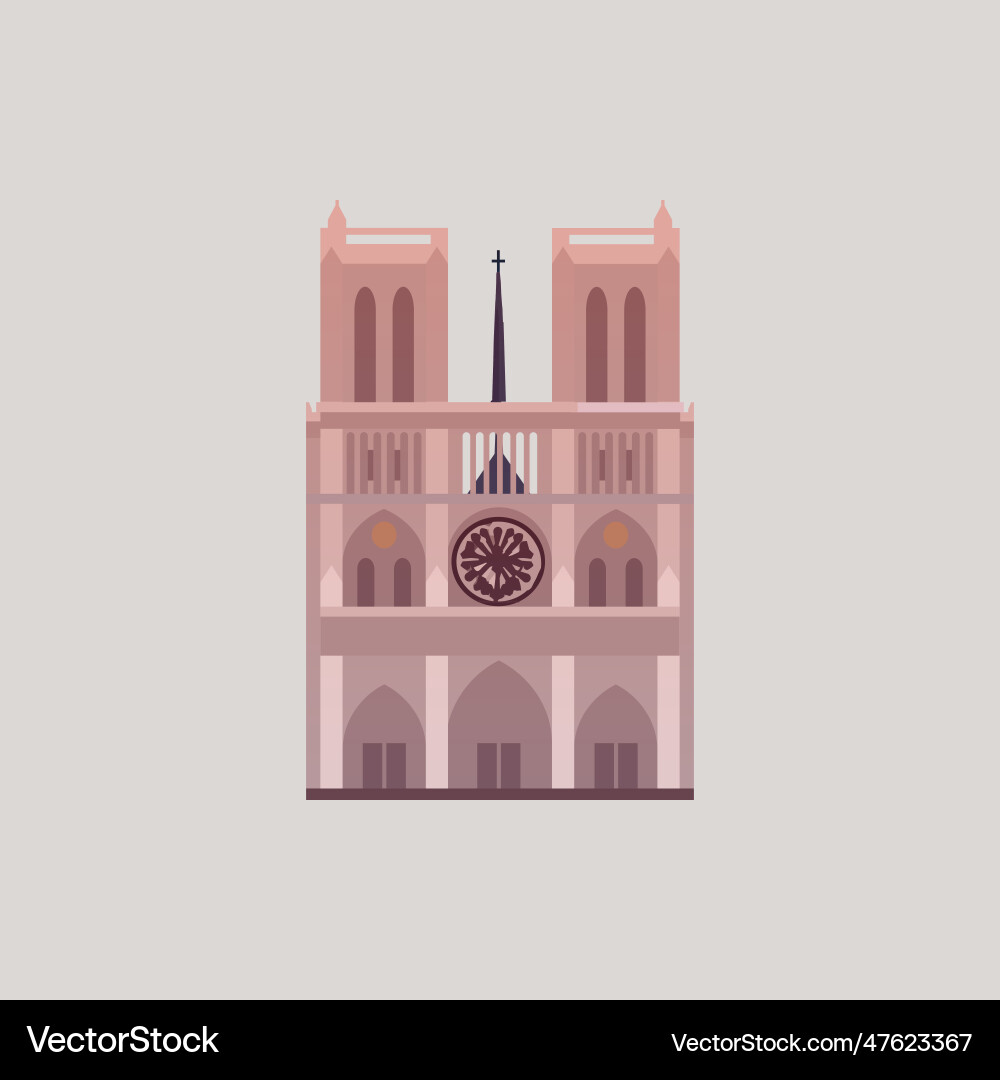 Notre-dame de paris Royalty Free Vector Image - VectorStock