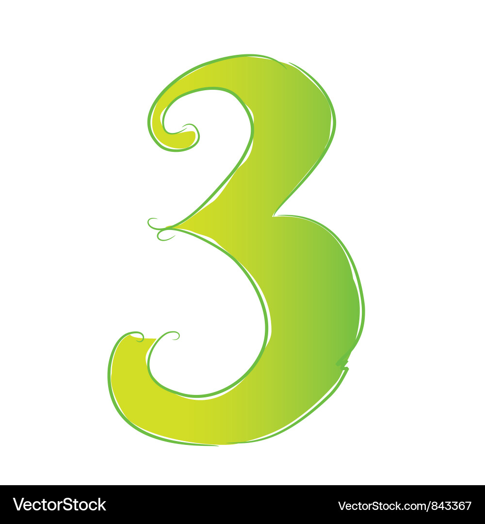 Number 3 Royalty Free Vector Image - VectorStock