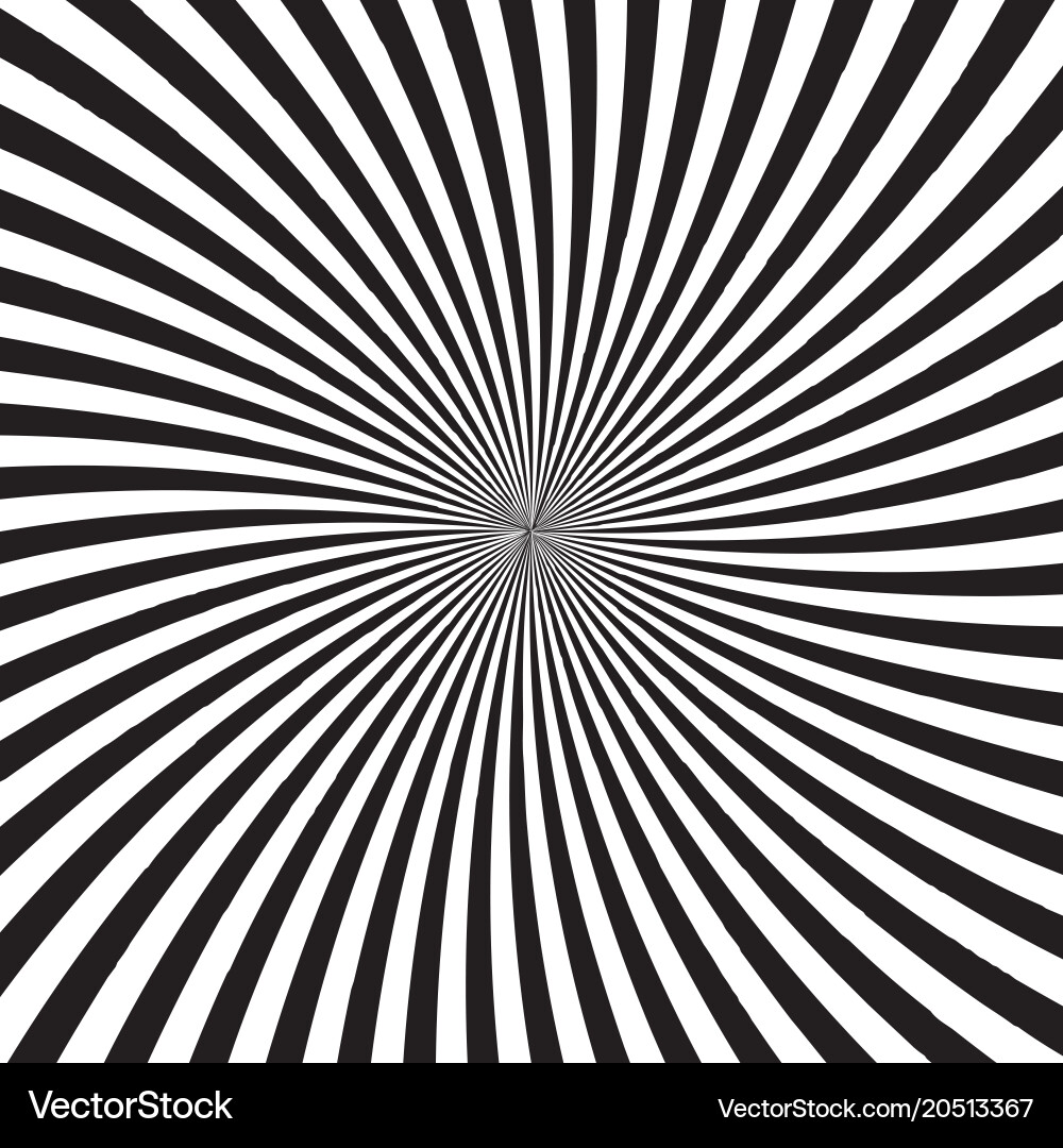 Psychedelic background with monochrome rays lines Vector Image