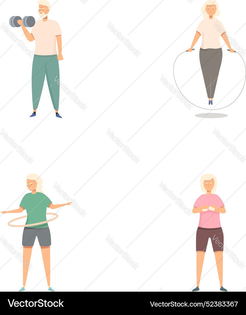 Senior fitness and exercise Royalty Free Vector Image