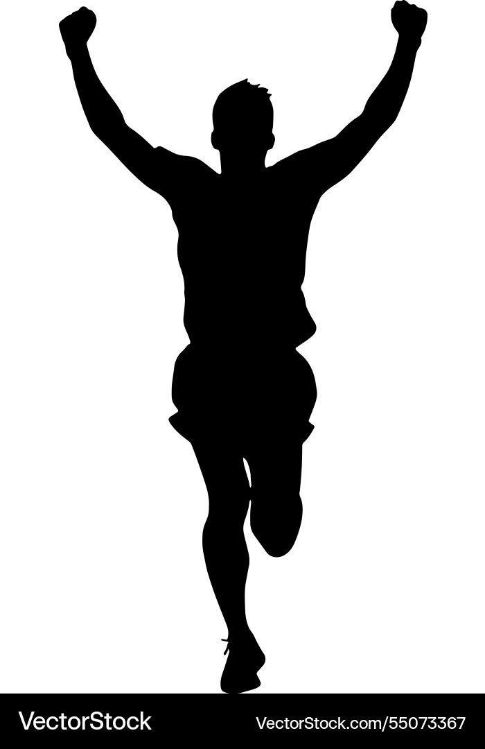 Silhouette of a marathon runner Royalty Free Vector Image