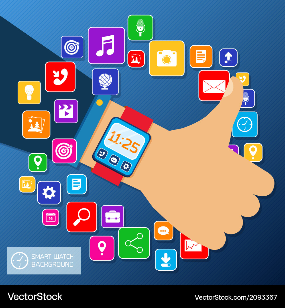 Smart watch background Royalty Free Vector Image