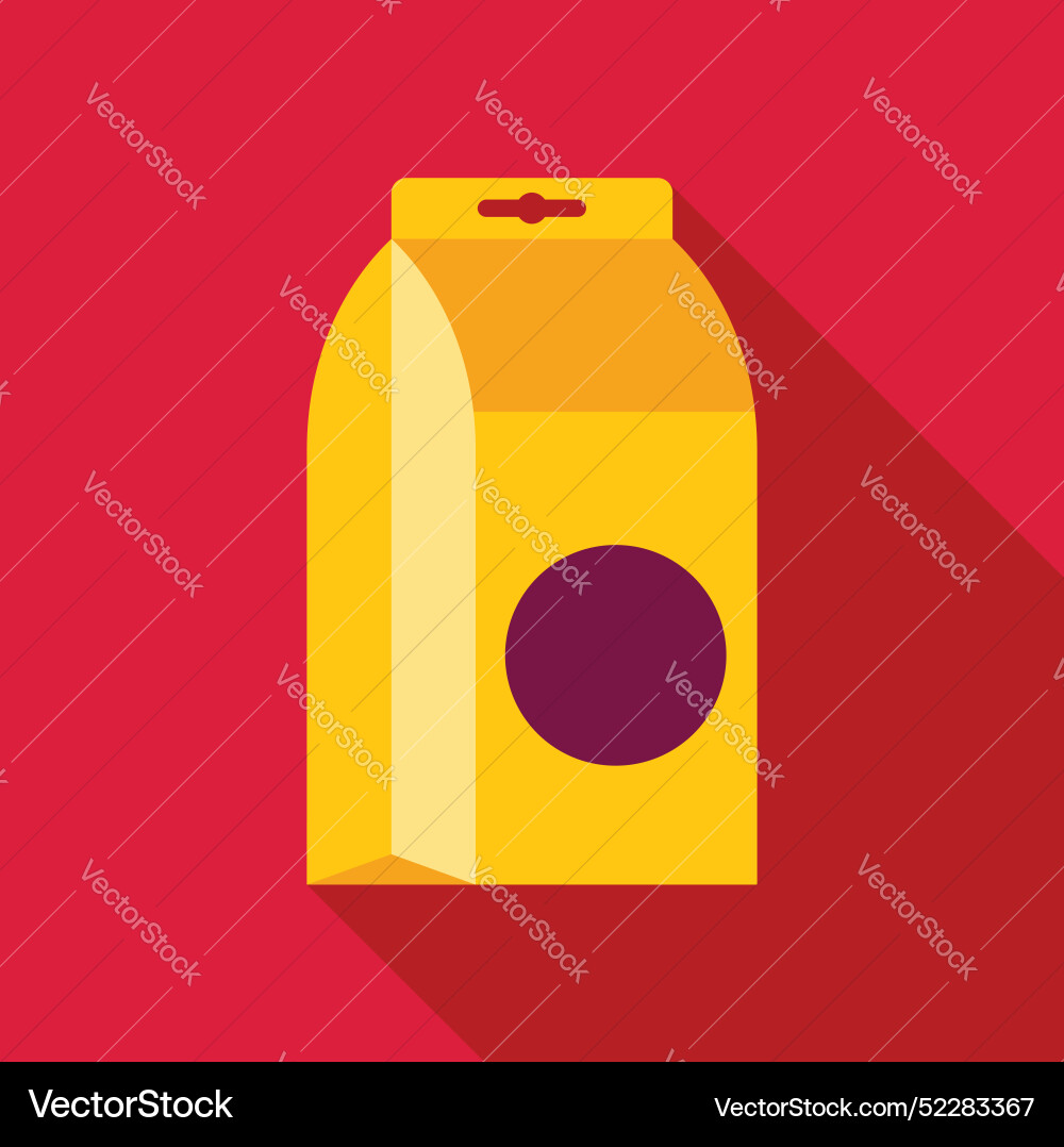 Yellow paper package with a transparent window Vector Image