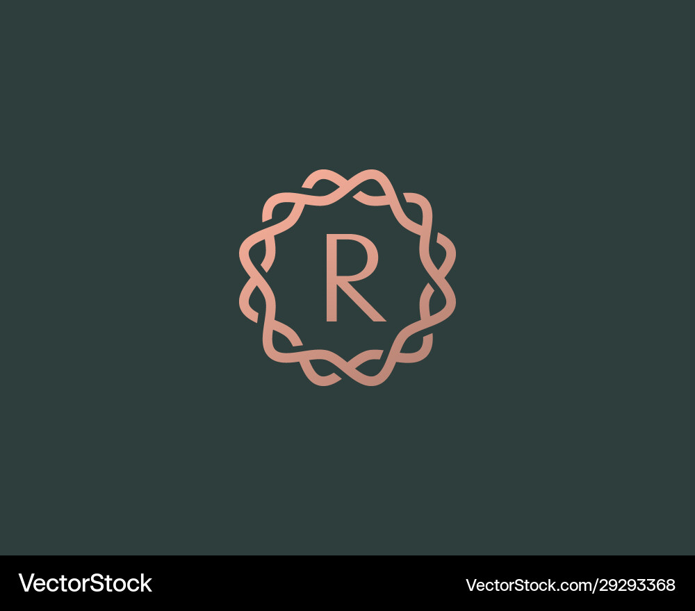 Abstract linear monogram letter r logo icon design