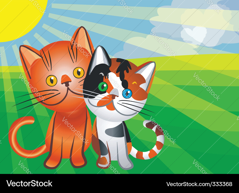 Cat love Royalty Free Vector Image - VectorStock