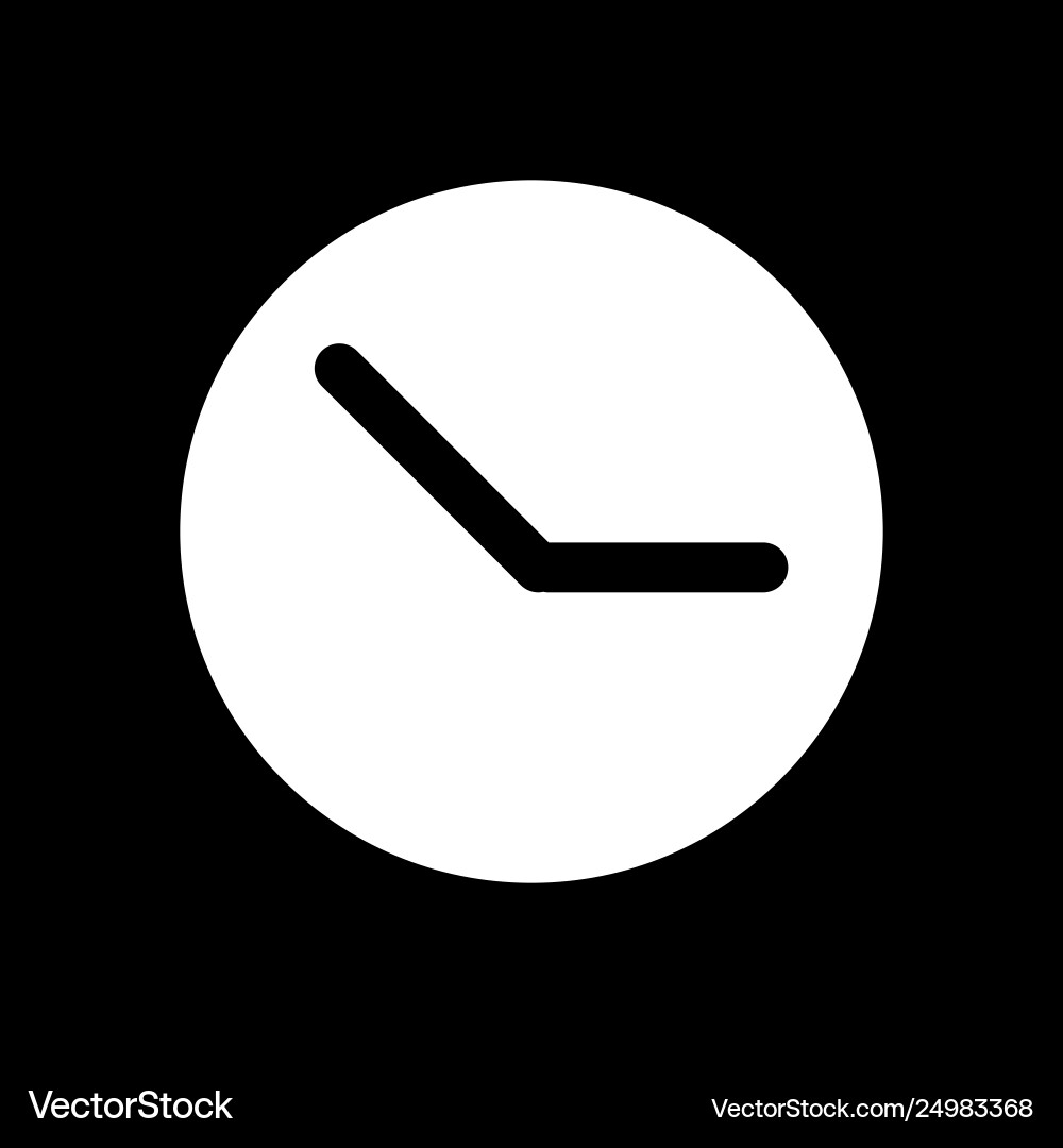 Clock icon black and white Royalty Free Vector Image