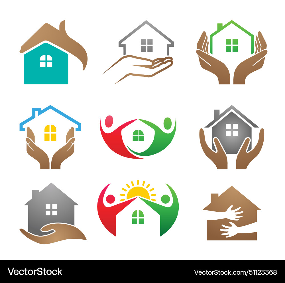 Creative house care collection logo symbol Vector Image