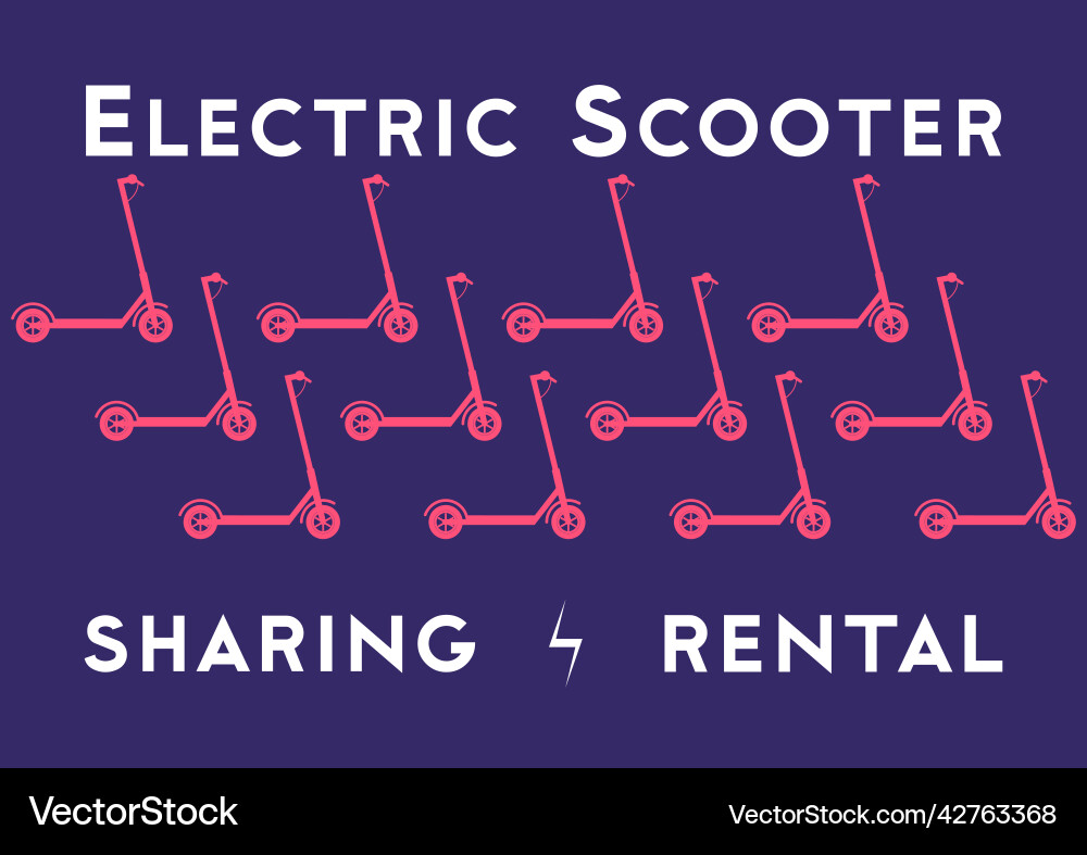 Electric scooter rental and sharing poster Vector Image