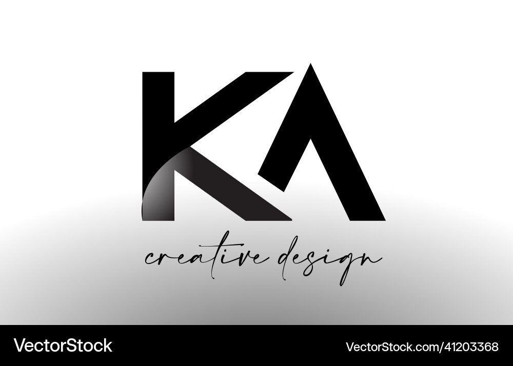 Ka letter logo design with elegant minimalist Vector Image