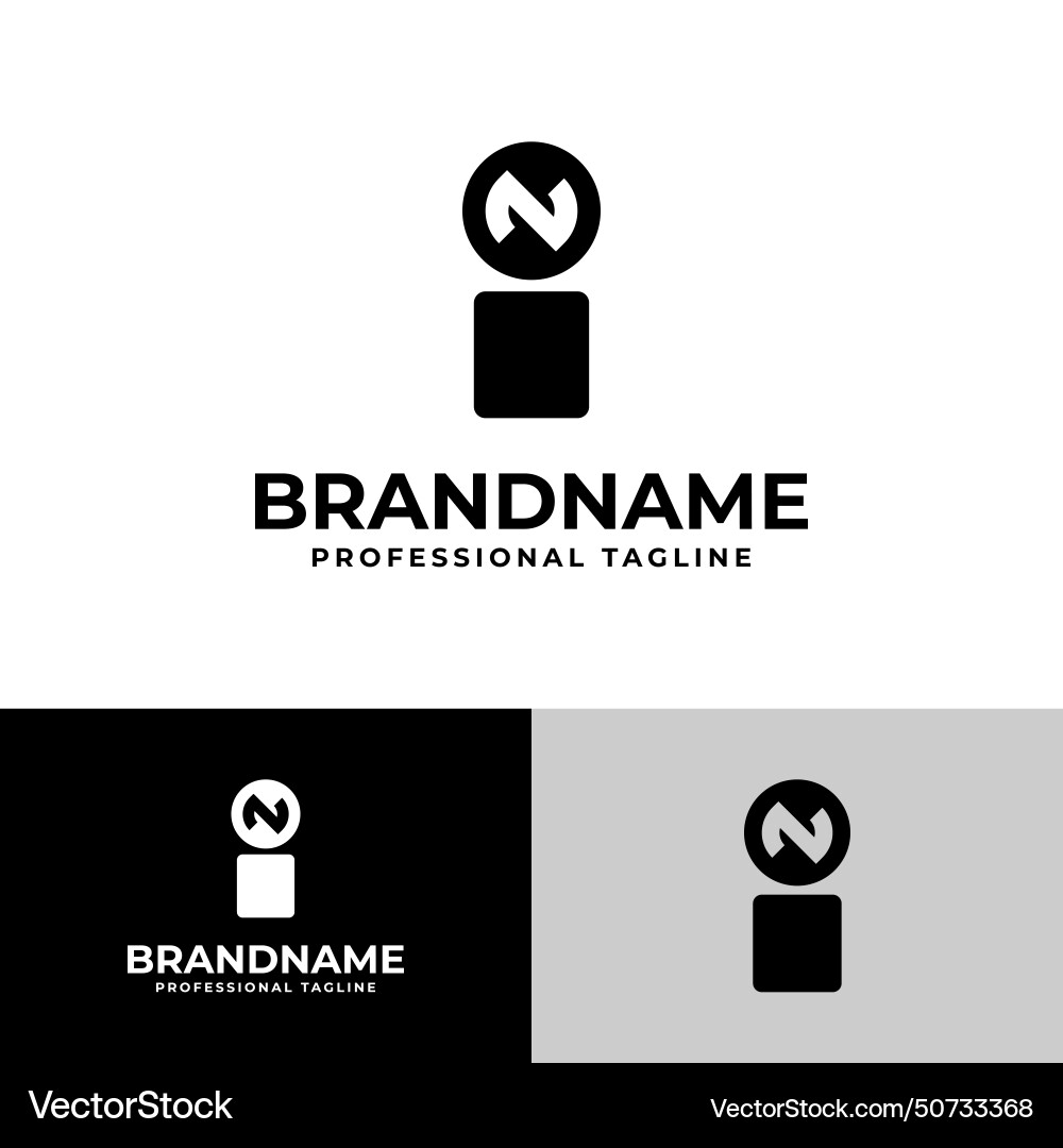Letters in and ni monogram logo suitable Vector Image