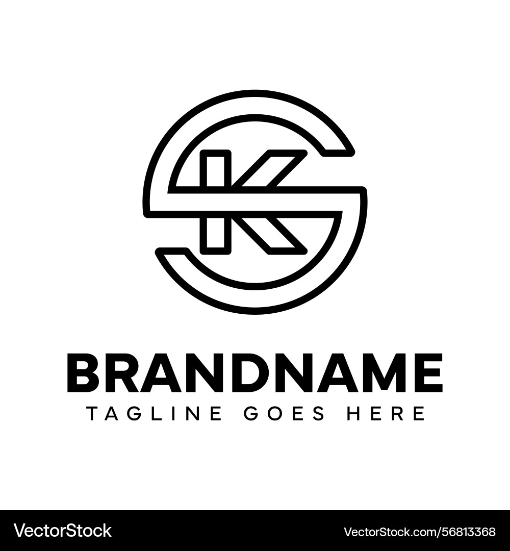 Letters sk monogram logo suitable for any Vector Image