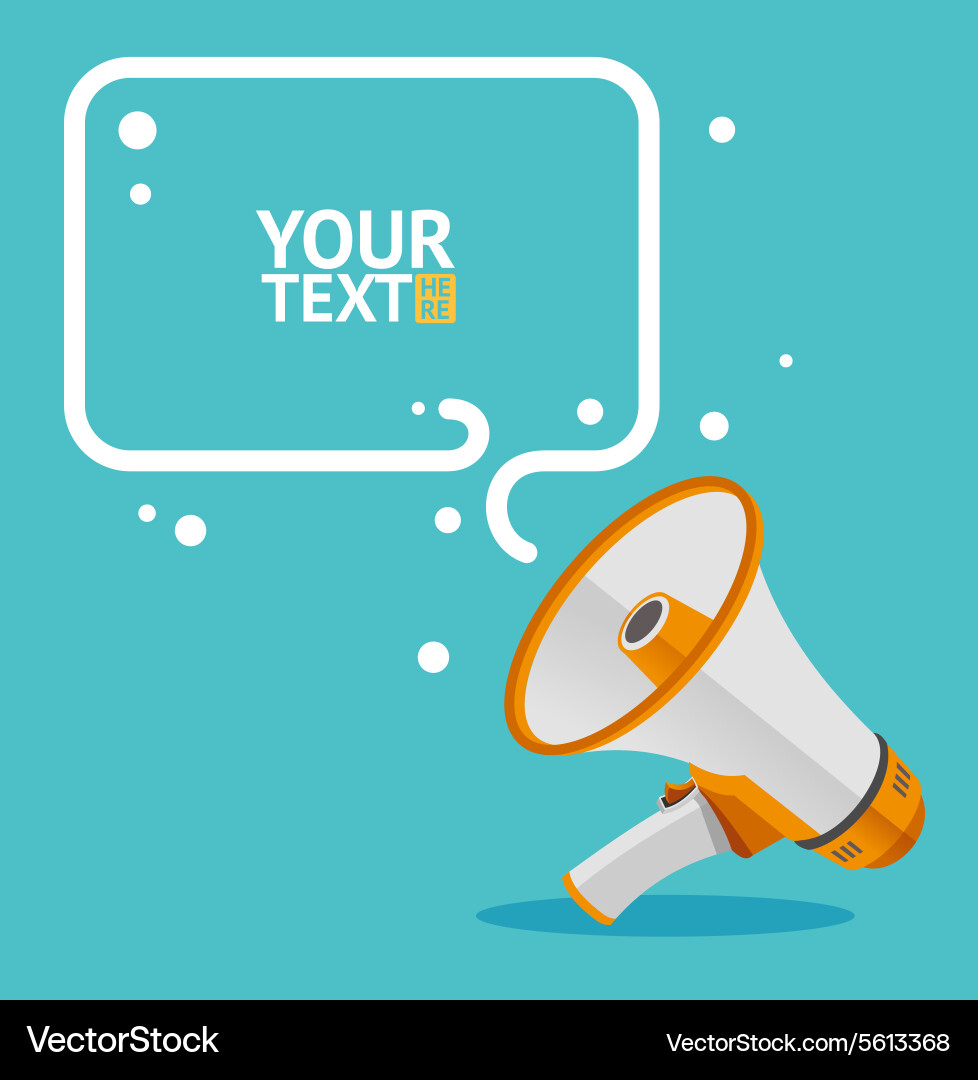 Megaphone text bubble card Royalty Free Vector Image