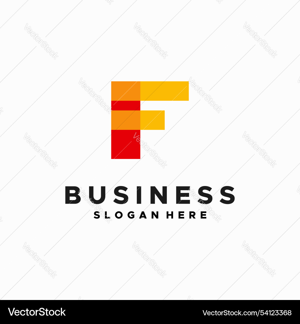 Modern geometric f initial logo designs concept Vector Image