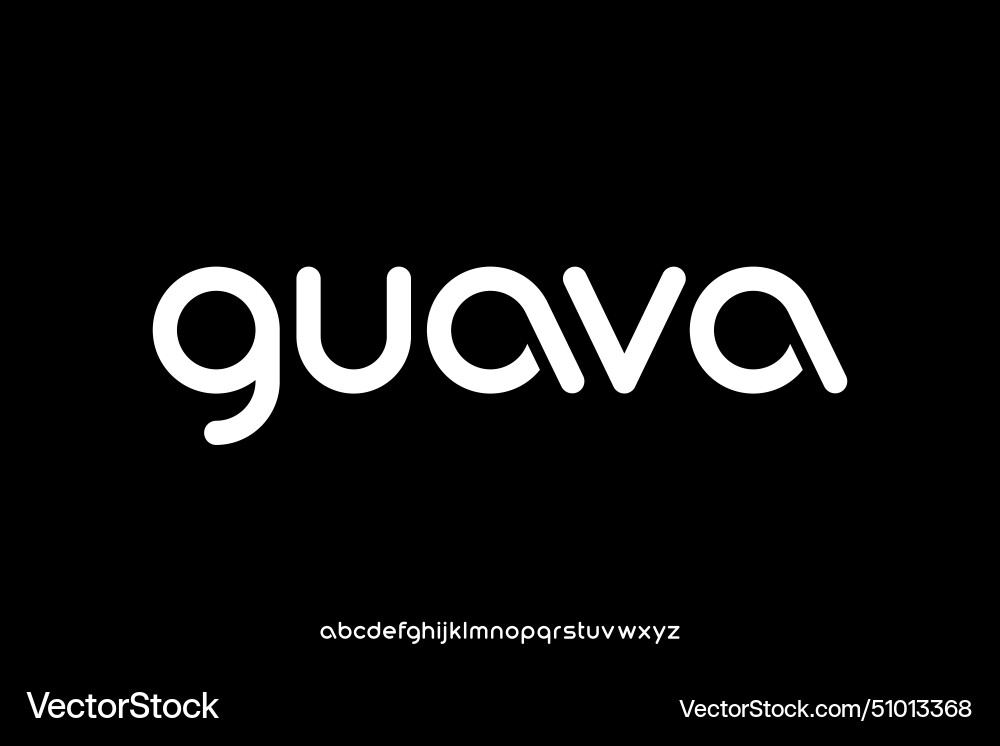 Modern rounded guava alphabet display font Vector Image