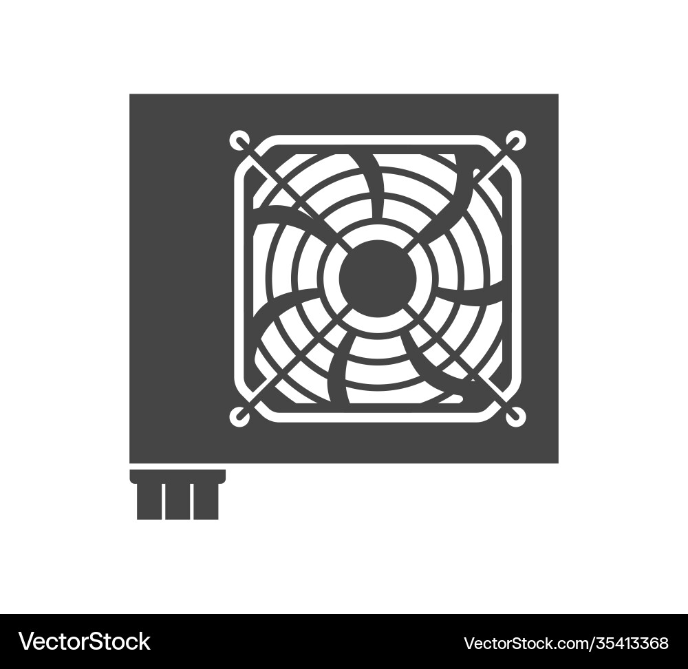 Power supply unit bold black silhouette icon Vector Image