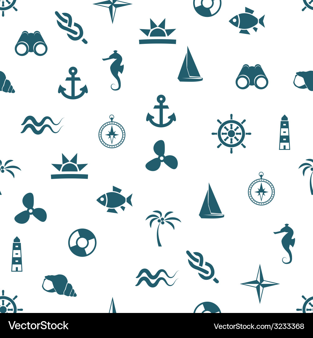 Seamless marine pattern Royalty Free Vector Image