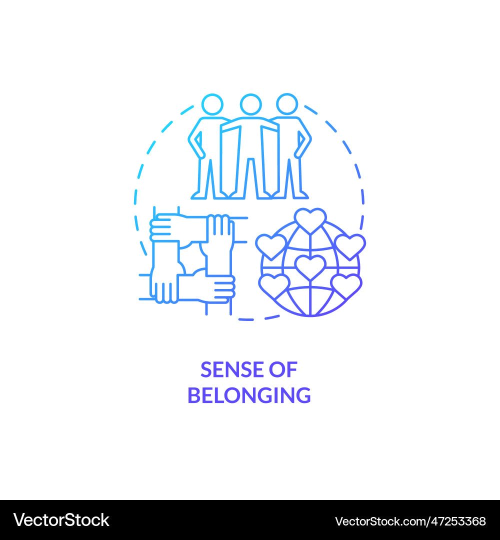 Sense of belonging blue gradient concept icon Vector Image