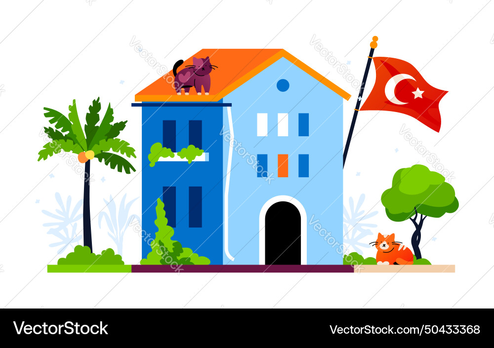 Turkish guest house - modern colored Royalty Free Vector
