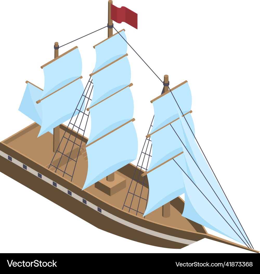 Vintage sail boat composition Royalty Free Vector Image