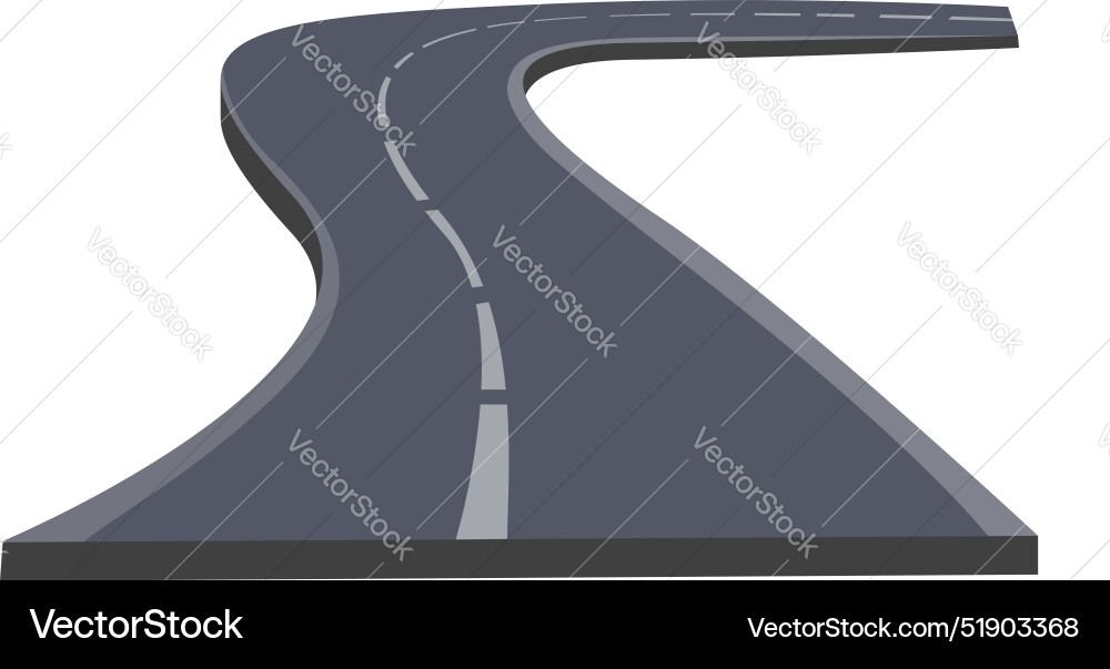 Winding road turning left and right disappearing Vector Image