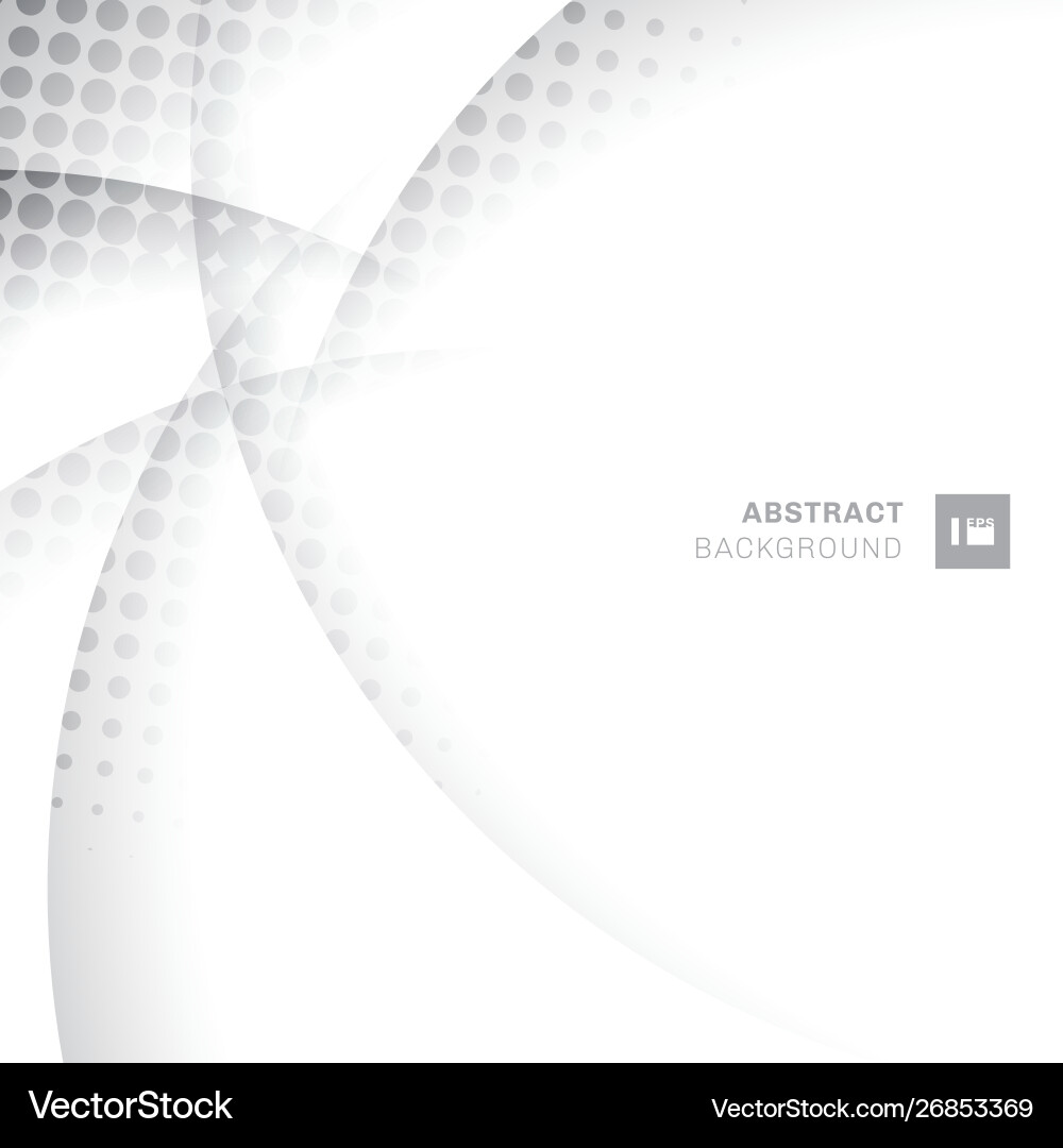 Abstract gray curve circle overlay with halftone Vector Image