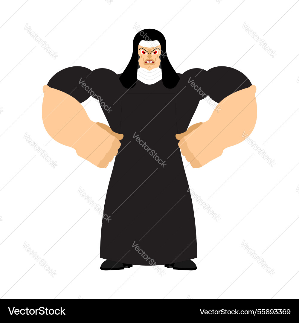 Angry nun evil holy sister Royalty Free Vector Image