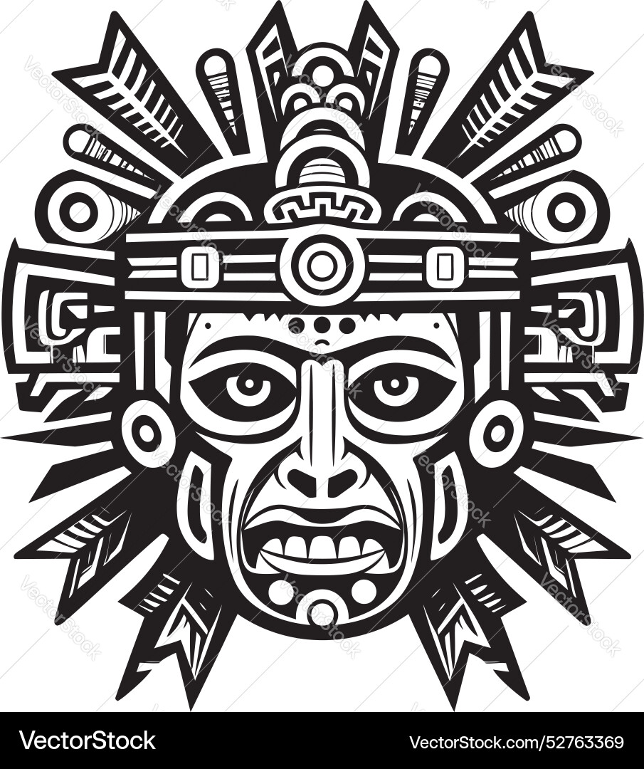 Antique aztec iconography rediscovered vintage Vector Image