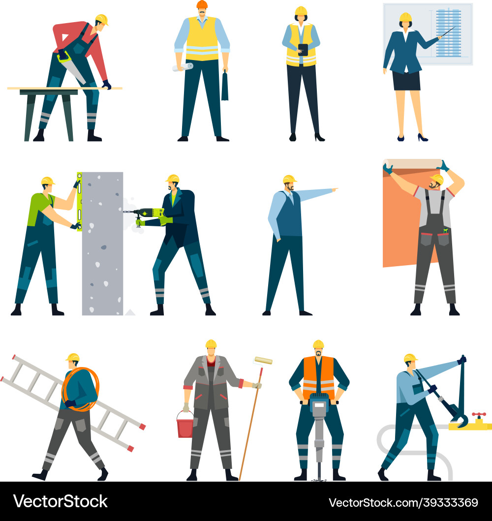 Building construction worker contractor engineer Vector Image