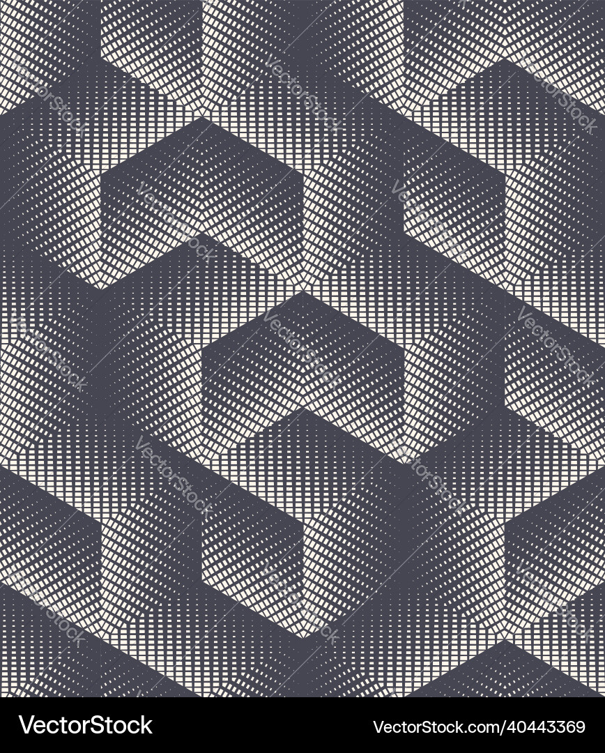 Cross hatch cube isometric shapes seamless Vector Image