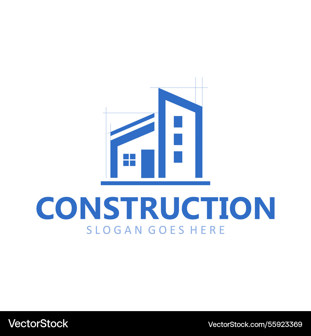 Custom home construction logo design Royalty Free Vector