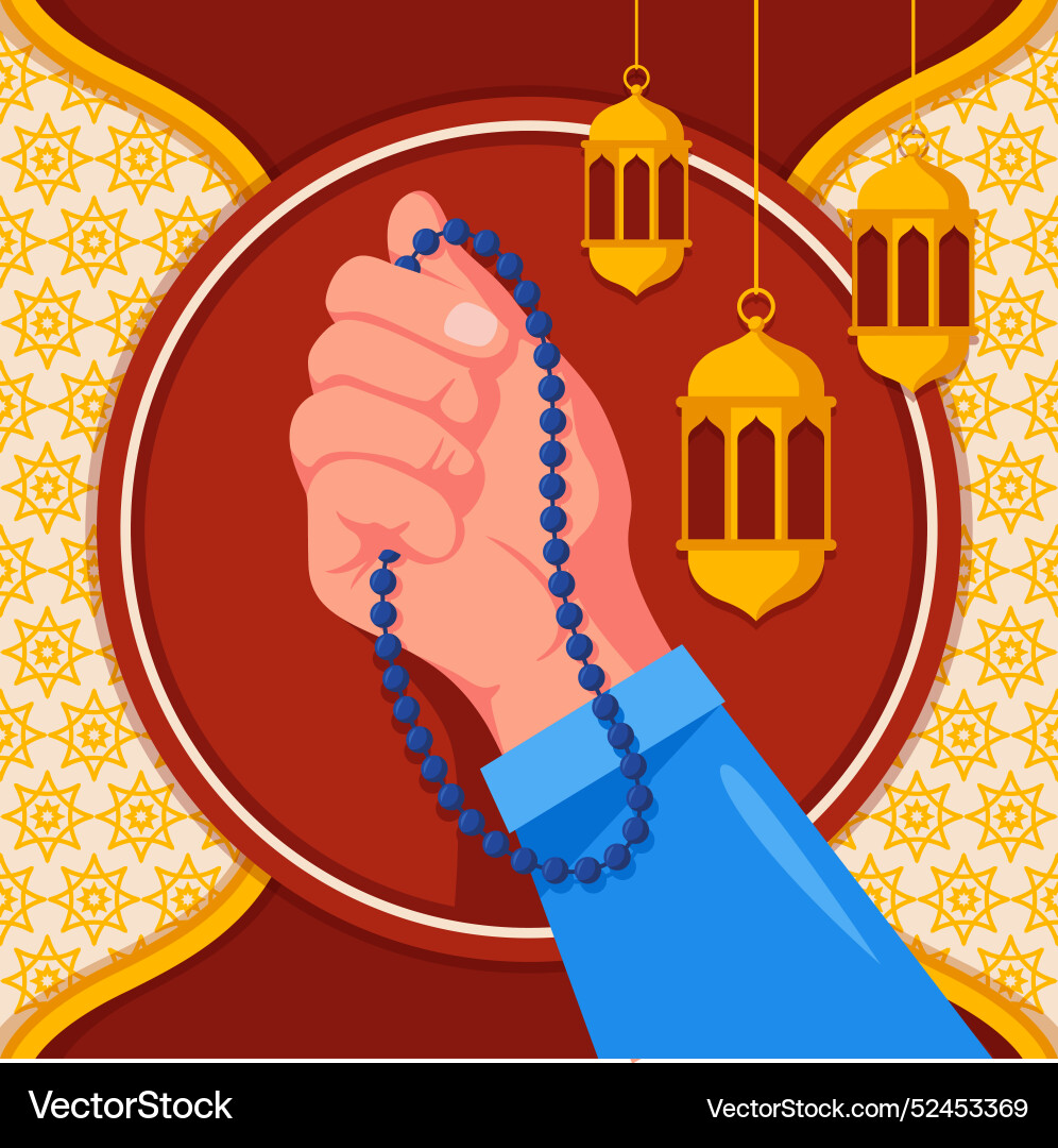 Flat design tasbih Royalty Free Vector Image - VectorStock