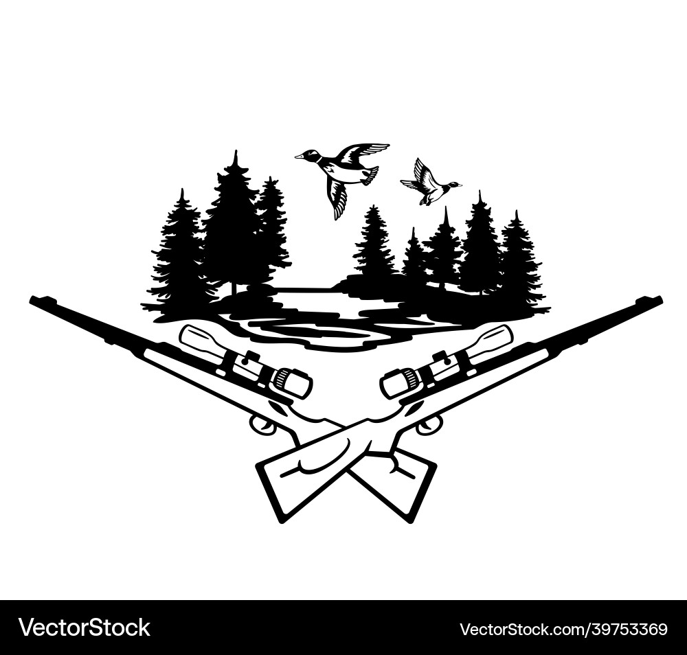 Hunting label emblem logo isolated Royalty Free Vector Image