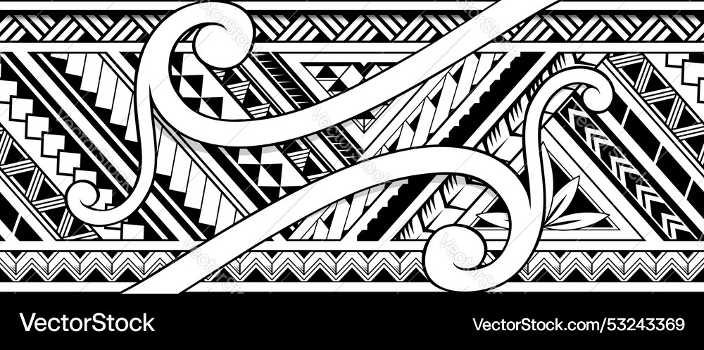 Polynesian style seamless tattoo Royalty Free Vector Image