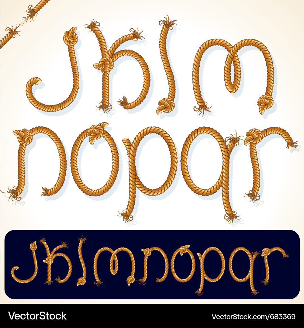 Rope Alphabet Letters Royalty Free Vector Image