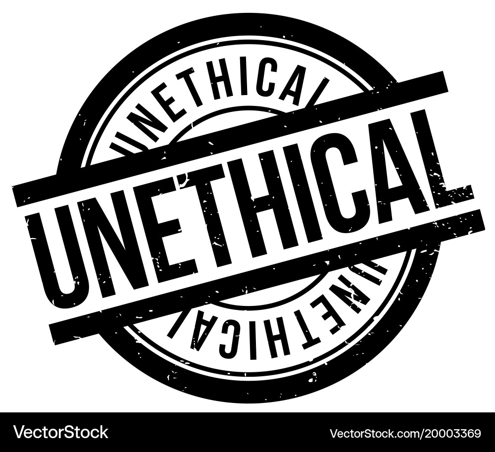 Unethical rubber stamp Royalty Free Vector Image