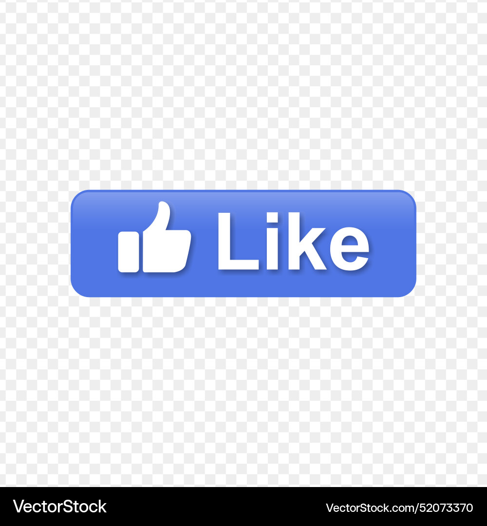Blue social media like or thumb up icon button Vector Image