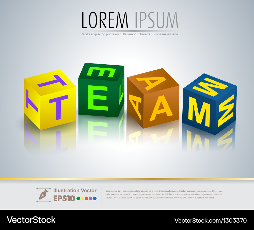 Box team 3d Royalty Free Vector Image - VectorStock
